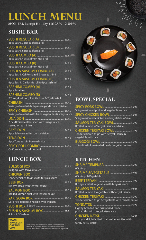 Menu – Yoko Sushi